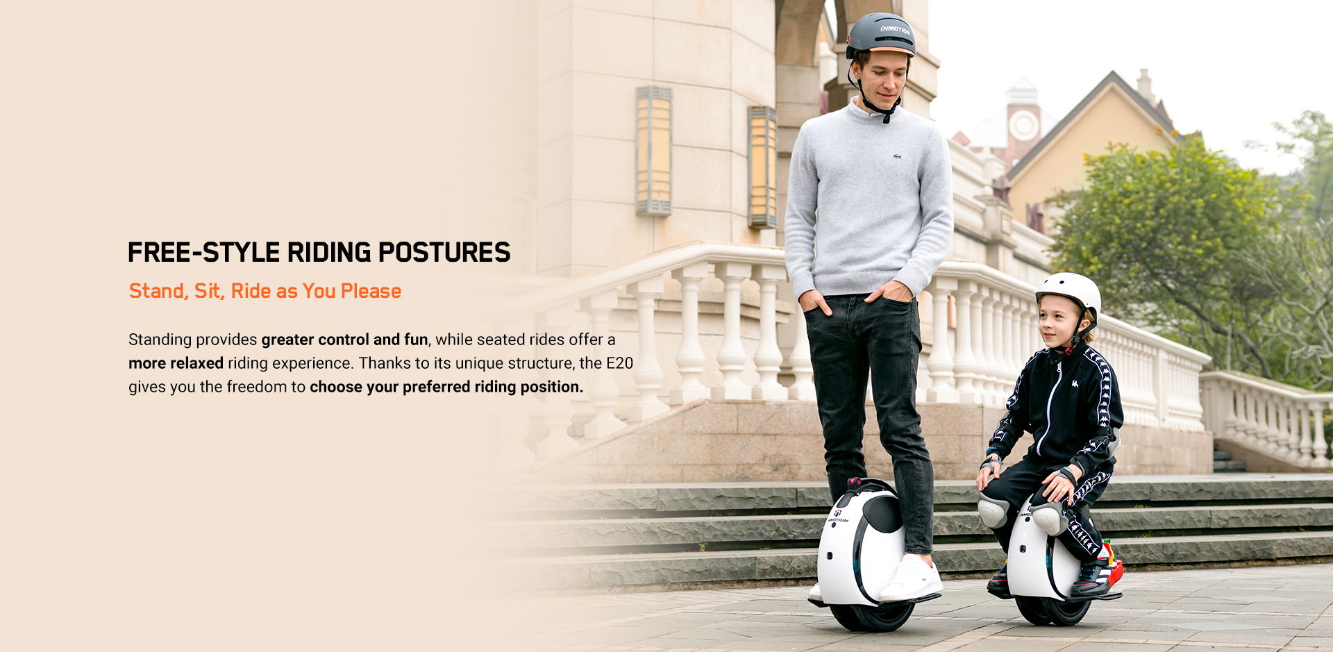 Inmotion E20 ล้อเดียวไฟฟ้าแบบล้อคู่ (Electric Dual tire Unicycle) • eWheels Thailand